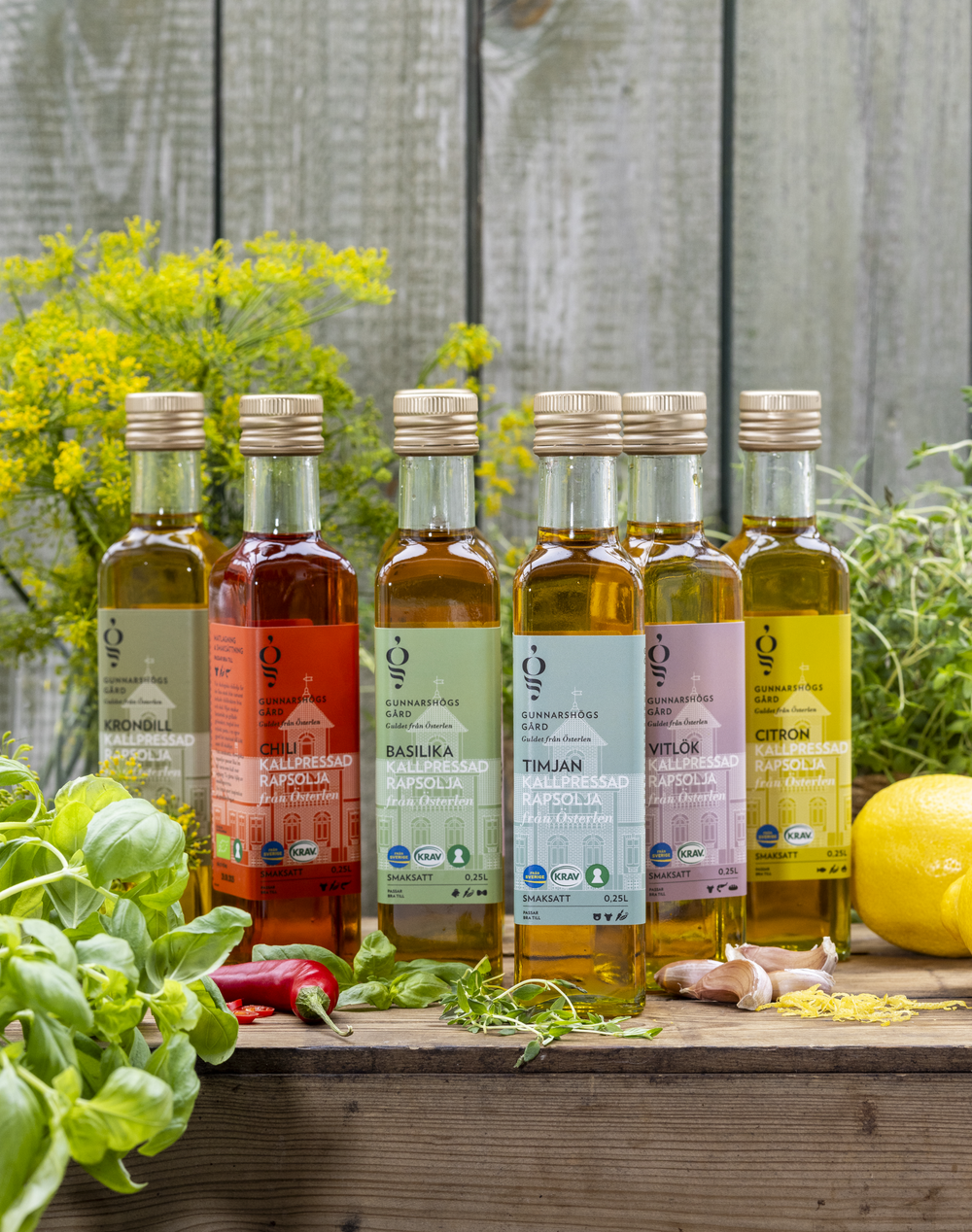 Gunnarshögs Gård | Kallpressad Rapsolja | Linfröolja | Rå Linolja