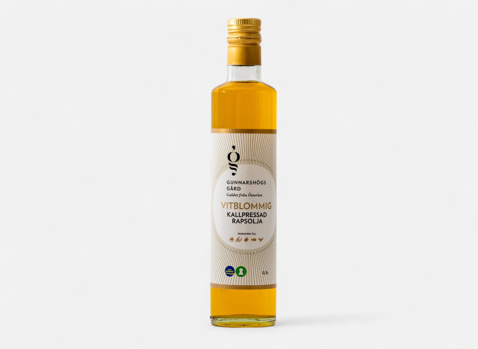Kallpressad Rapsolja Vitblommig 0,5 L | Gunnarshögs Gård